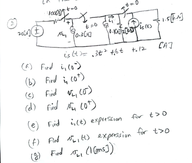 Solved (a) ﻿Find i1(0°)(b) ﻿Find is (0+)(c) ﻿Find vL1(0-)(d) | Chegg.com