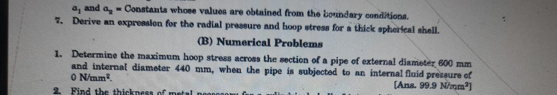 Solved a1 and a2= Constants whose values are obtained from | Chegg.com