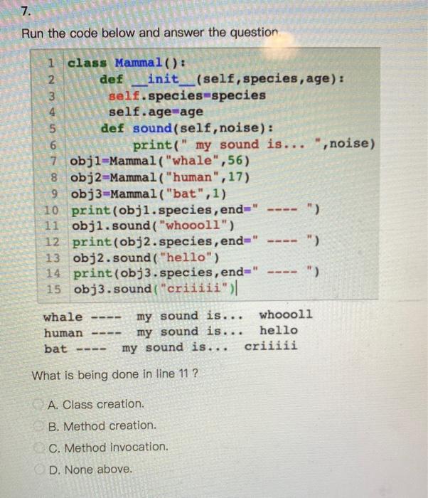 Solved 1. What does the init_() the function do in Python? | Chegg.com