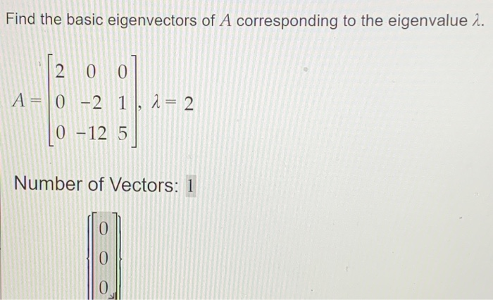 Solved Find the basic eigenvectors of A corresponding to the | Chegg.com