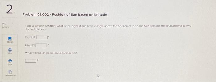 2 25 points eBook 101 Hint Print References Problem | Chegg.com