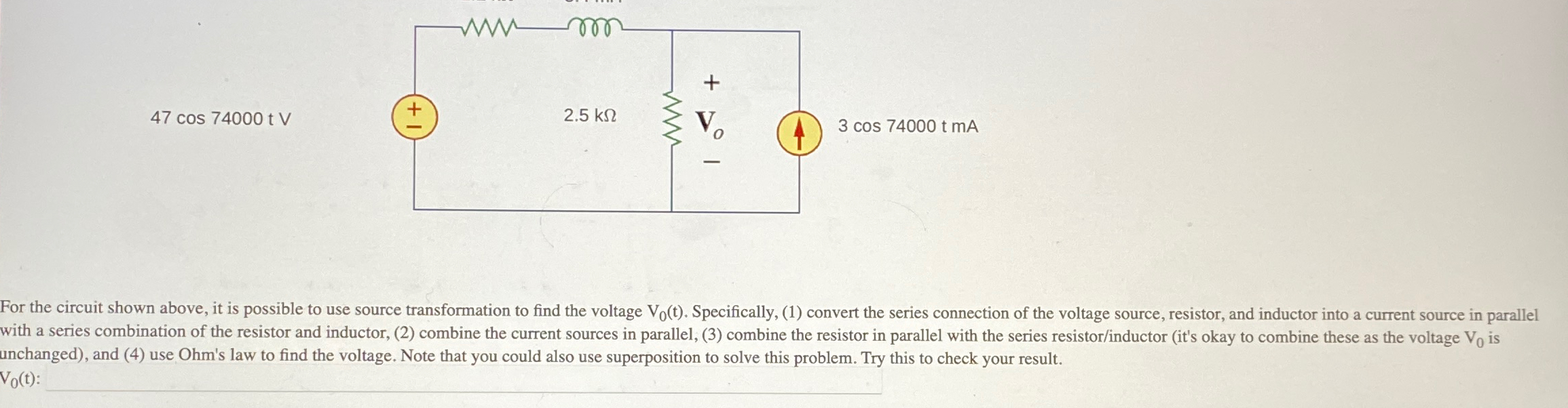 Solved For the circuit shown above, it is possible to use | Chegg.com