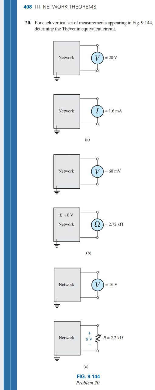 Solved 408 || NETWORK THEOREMS 20. For each vertical set of | Chegg.com