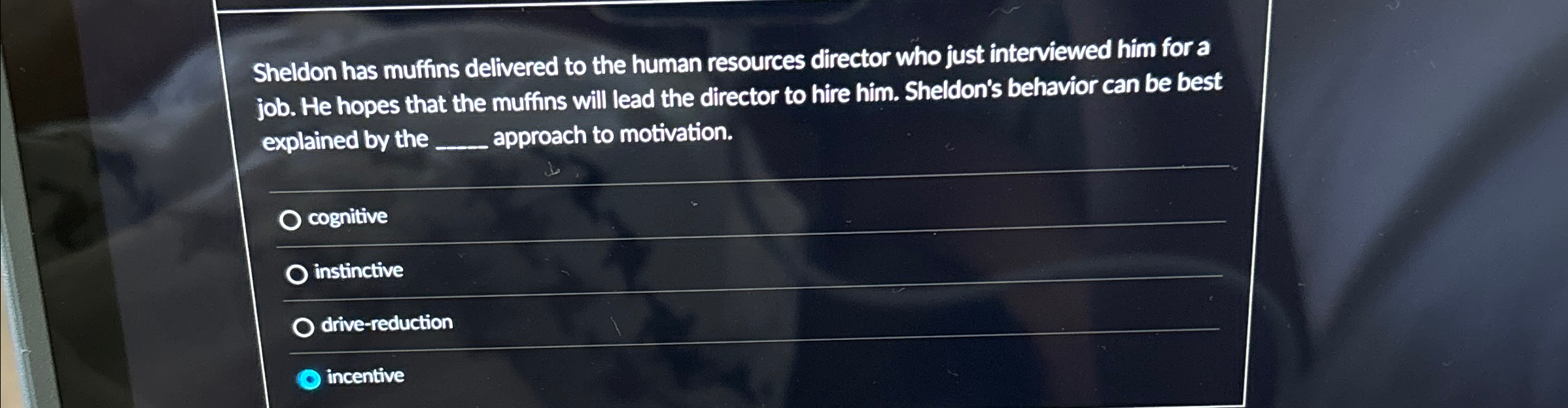 Solved Sheldon has muffins delivered to the human resources | Chegg.com