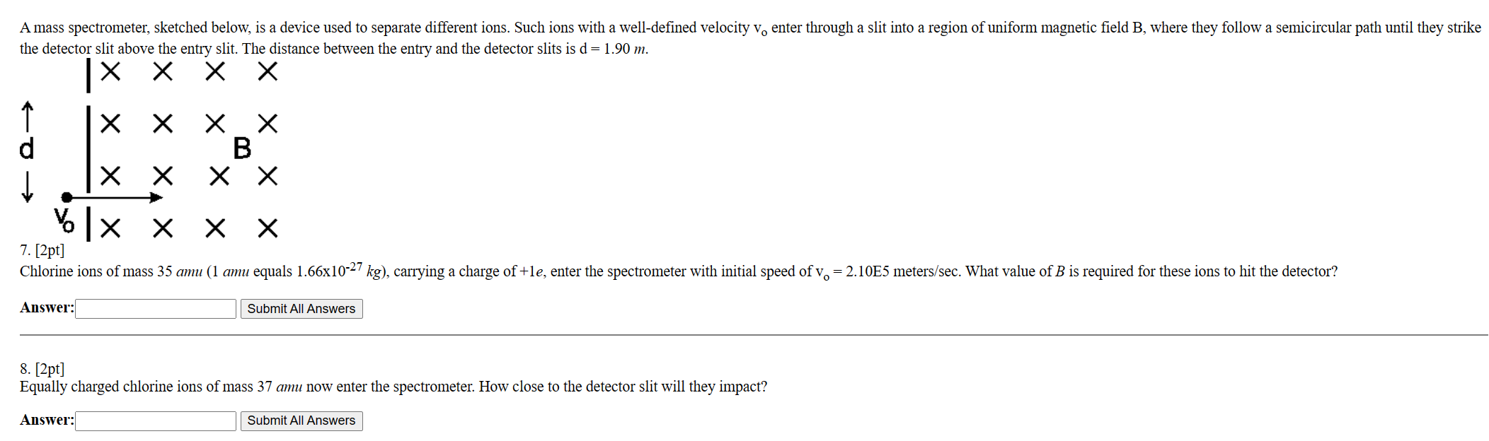 Solved the detector slit above the entry slit. The distance | Chegg.com