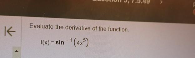 Solved Evaluate The Derivative Of The