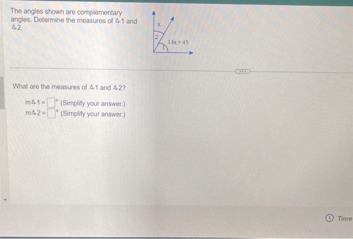 Solved The angles shown are complementary angles. Determine | Chegg.com