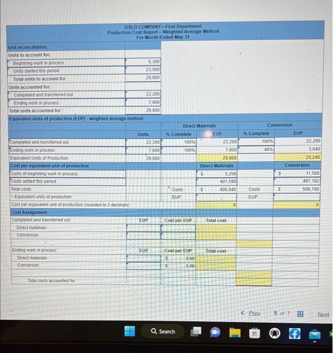 Solved Exercise 3-17 (Algo) Weighted average: Production | Chegg.com