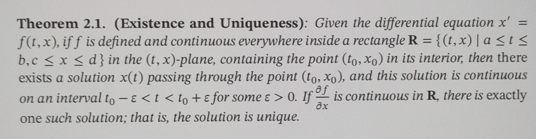 Solved 2. Use Theorem 2.1 to prove that the solution of an | Chegg.com