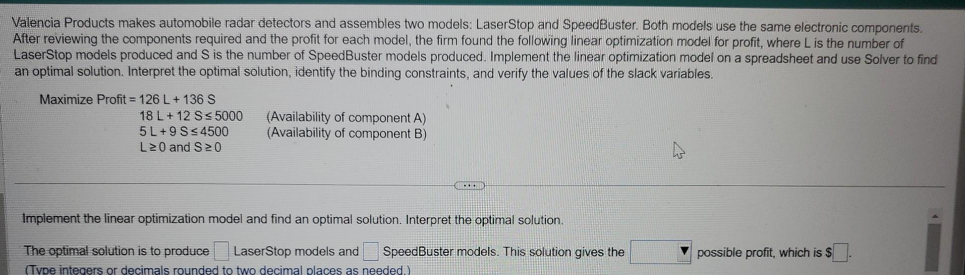 Solved Valencia Products makes automobile radar detectors | Chegg.com