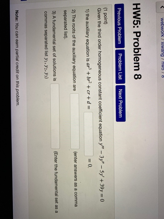 Solved HW5: Problem 7 Previous Problem Problem List Next | Chegg.com