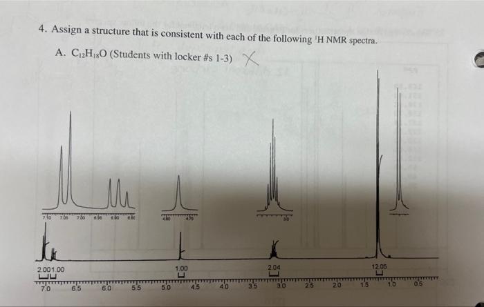 Solved 4. Assign a structure that is consistent with each of | Chegg.com