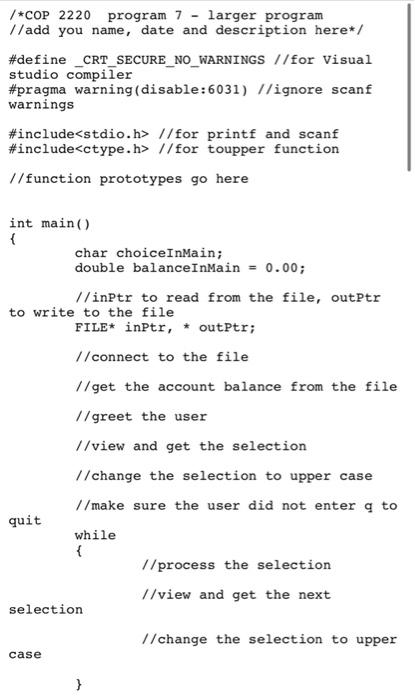 Solved Intro to Programming in C-program (larger program) | Chegg.com