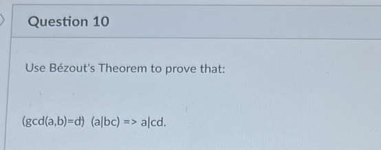 Question 10Use Bézout's Theorem to prove | Chegg.com