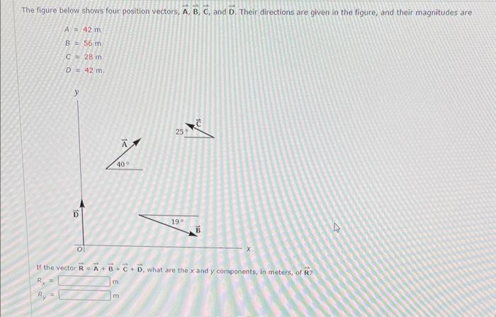 Solved Two position vectors, A and B, are shown in the | Chegg.com