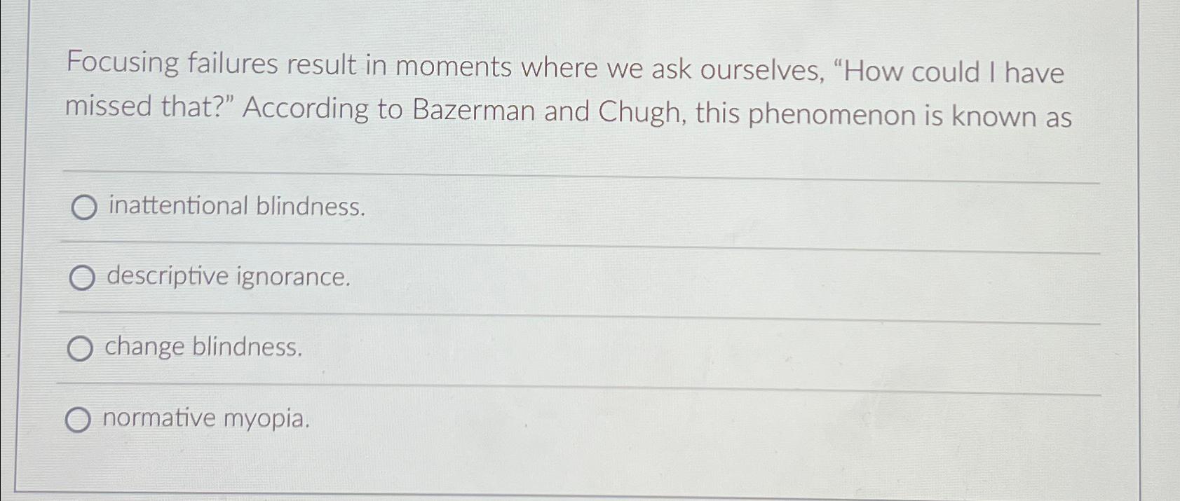 Solved Focusing failures result in moments where we ask | Chegg.com