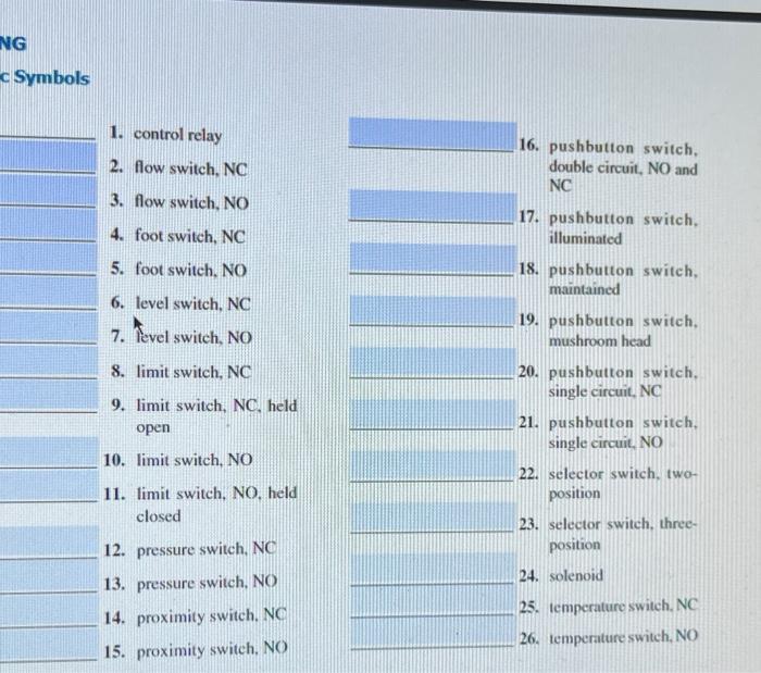 1. control relay 2. flow switch, NC 3. flow switch, | Chegg.com