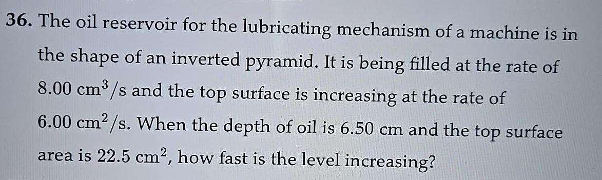 Solved The oil reservoir for the lubricating mechanism of a | Chegg.com