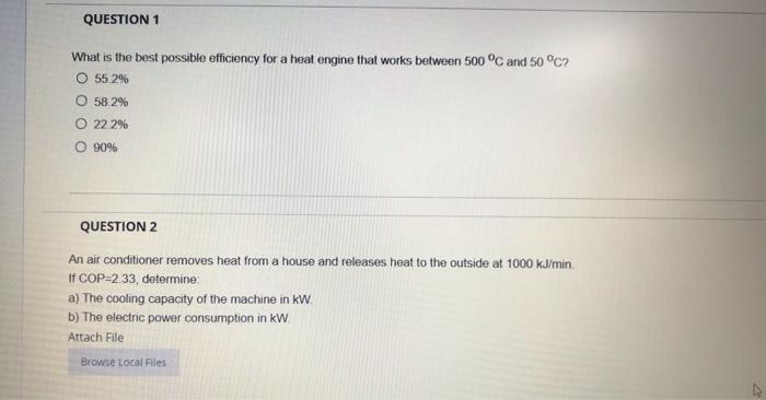 Solved QUESTION 1 What is the best possible efficiency for a | Chegg.com