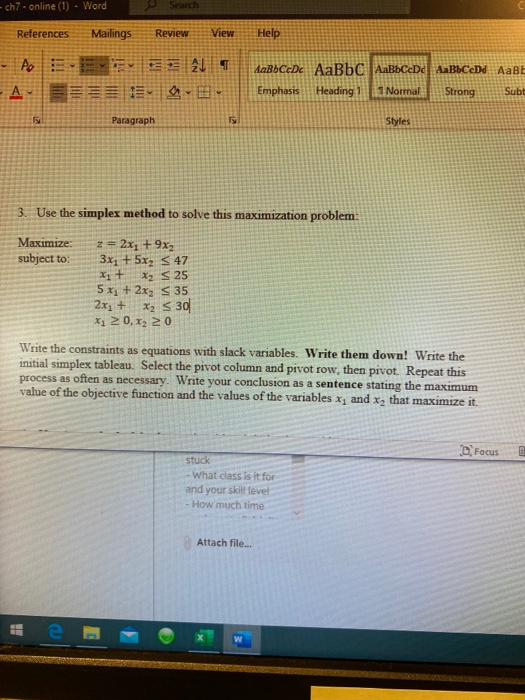Solved -ch7 - online (1) - Word Search References Mailings | Chegg.com