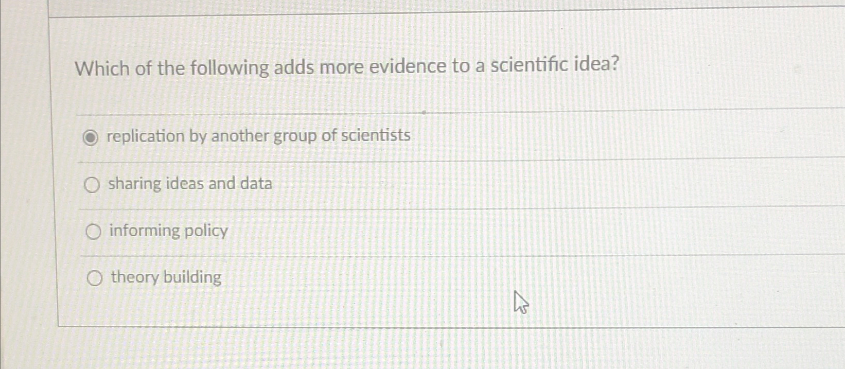 Solved Which of the following adds more evidence to a | Chegg.com