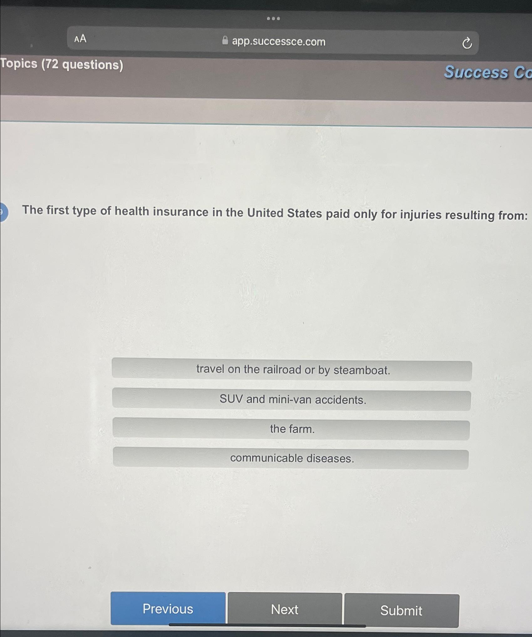 Solved AAapp.successce.comTopics (72 ﻿questions)The first | Chegg.com