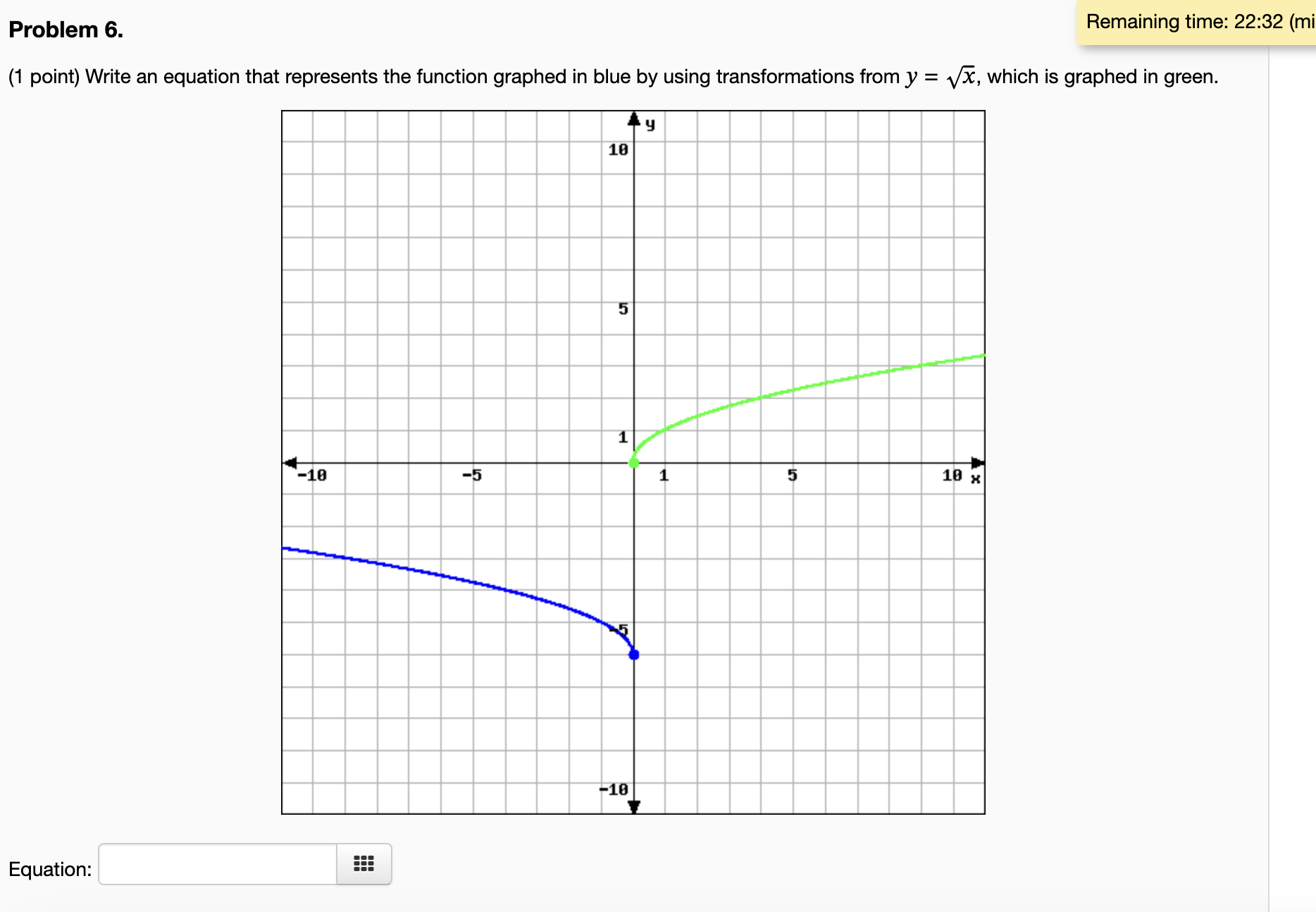 Solved Problem 6.(1 ﻿point) ﻿Write an equation that | Chegg.com