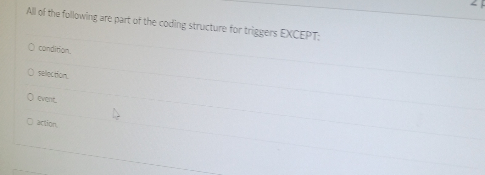 Solved All of the following are part of the coding structure | Chegg.com
