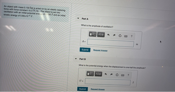 Solved An object with mass 0.150 kg is acted on by an | Chegg.com