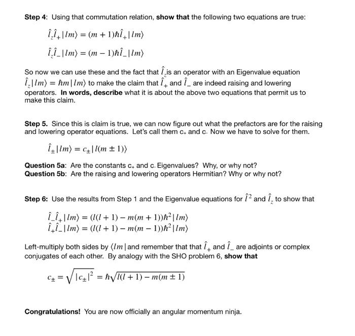Solved Step 4: Using that commutation relation, show that | Chegg.com