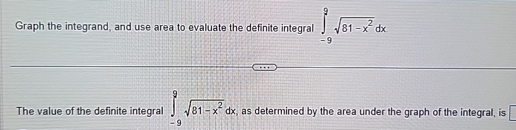 Solved Graph the integrand, and use area to evaluate the | Chegg.com