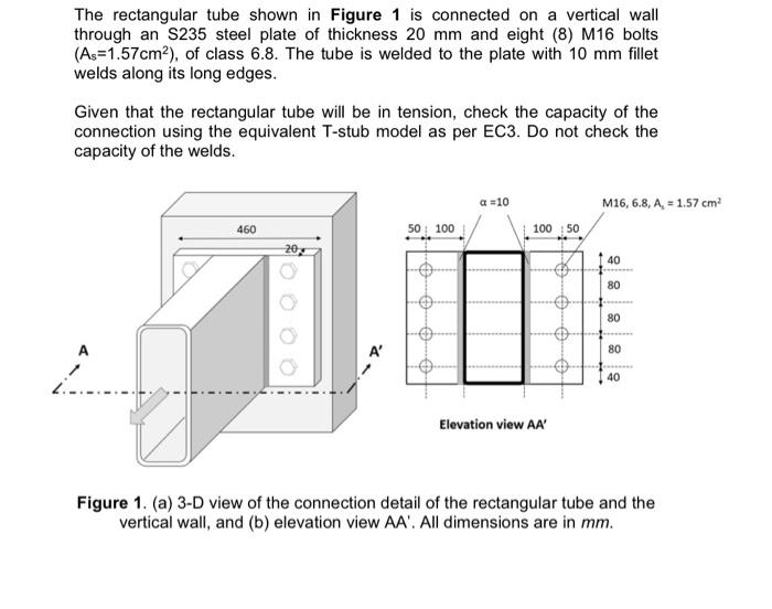 Solved The rectangular tube shown in Figure 1 is connected | Chegg.com