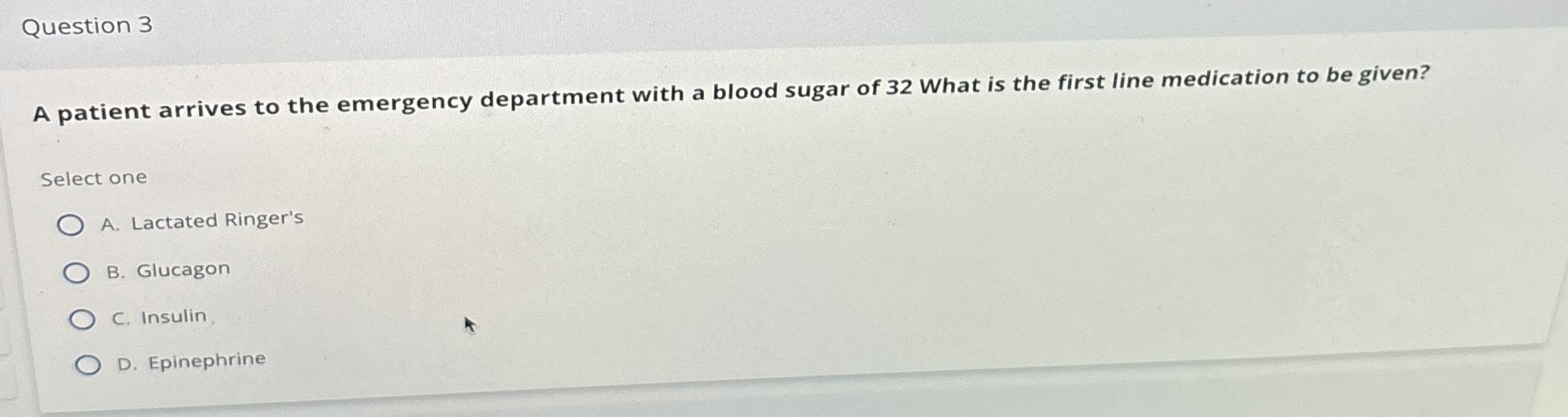 Solved Question 3A patient arrives to the emergency | Chegg.com