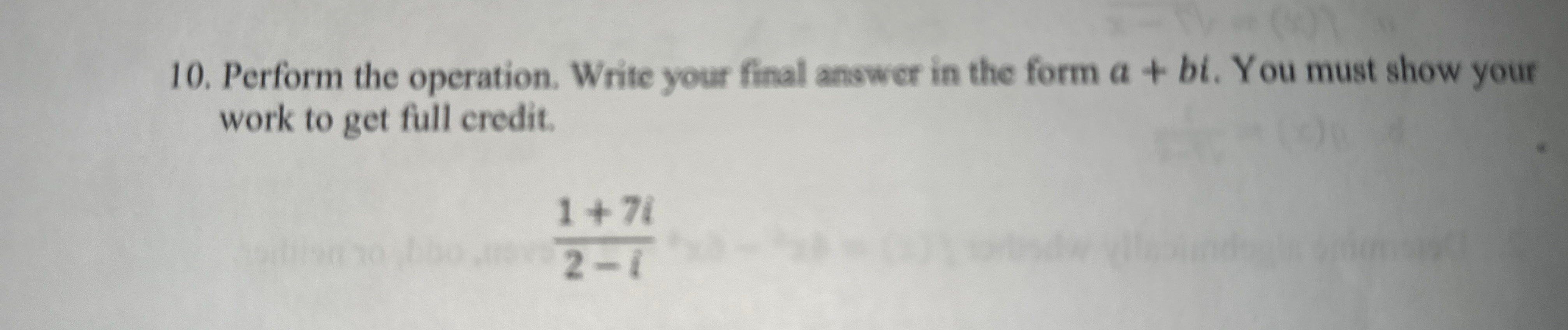 Solved Perform the operation. Write your final answer in the | Chegg.com