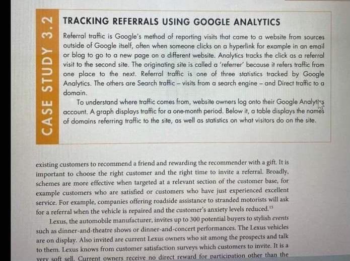 TRACKING REFERRALS USING GOOGLE ANALYTICS Referral | Chegg.com