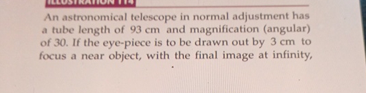 Solved An astronomical telescope in normal adjustment has a | Chegg.com