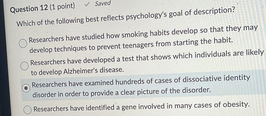 Solved Question 12 (1 ﻿point) ﻿SavedWhich of the following | Chegg.com