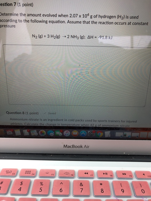 Solved estion 7 (1 point) Determine the amount evolved when | Chegg.com Solved estion 7 (1 point) Determine the amount evolved when | Chegg.com