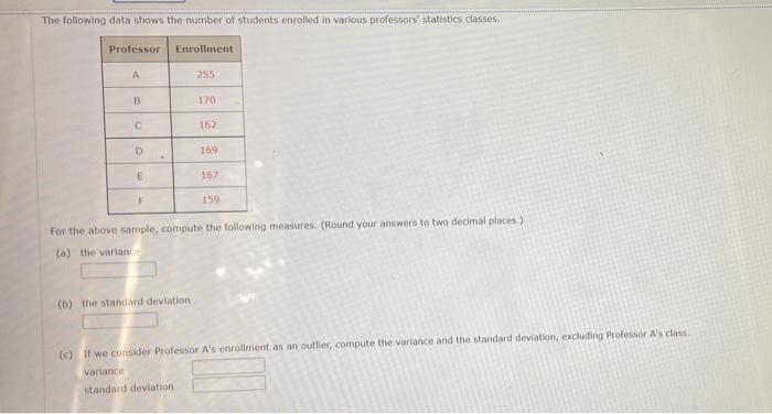 [Solved]: The following data shows the number of students e