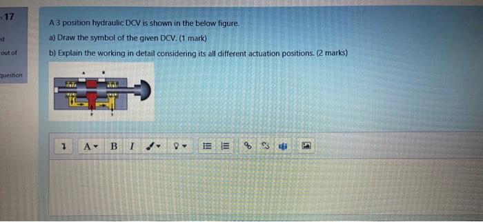 Solved 17 A 3 position hydraulic DCV is shown in the below | Chegg.com