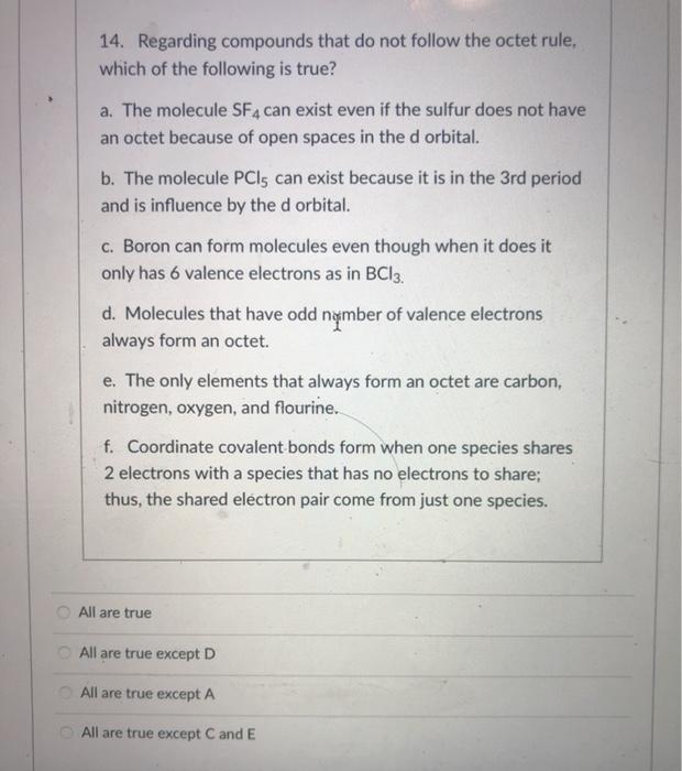Solved 13. For the compound, PCl3, which of the following | Chegg.com
