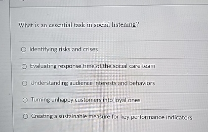 Solved What is an essential task in social | Chegg.com