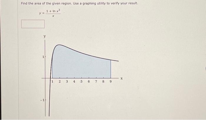 Solved Find the area of the given region. Use a graphing | Chegg.com