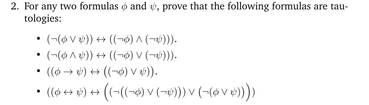 Solved For any two formulas φ ﻿and ψ, ﻿prove that the | Chegg.com