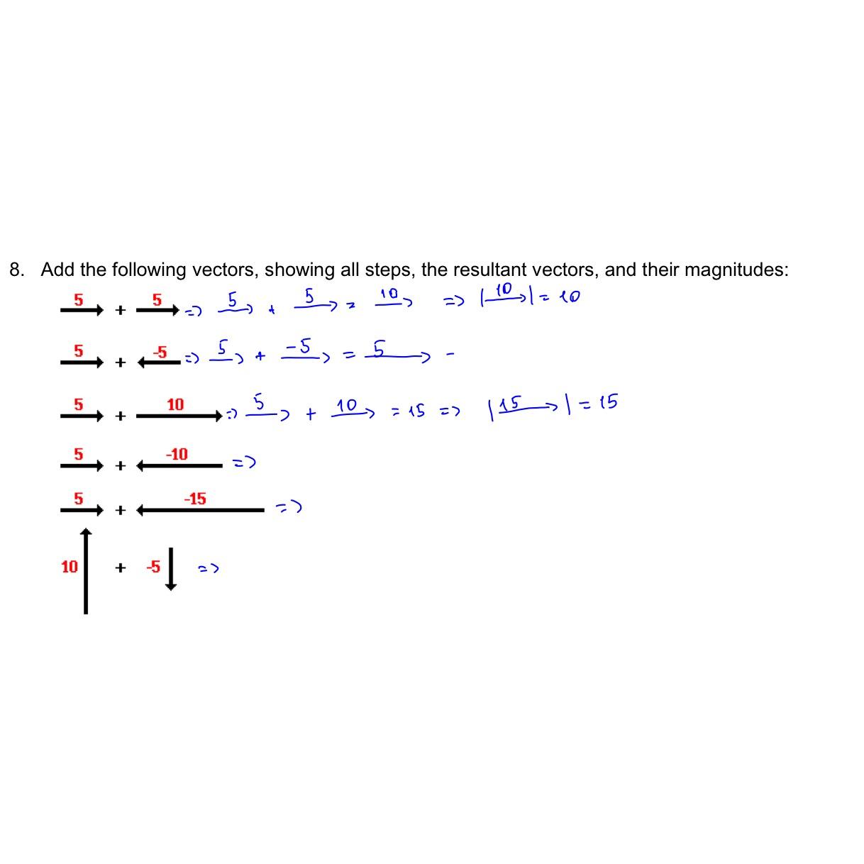 Solved Add the following vectors, showing all steps, the | Chegg.com
