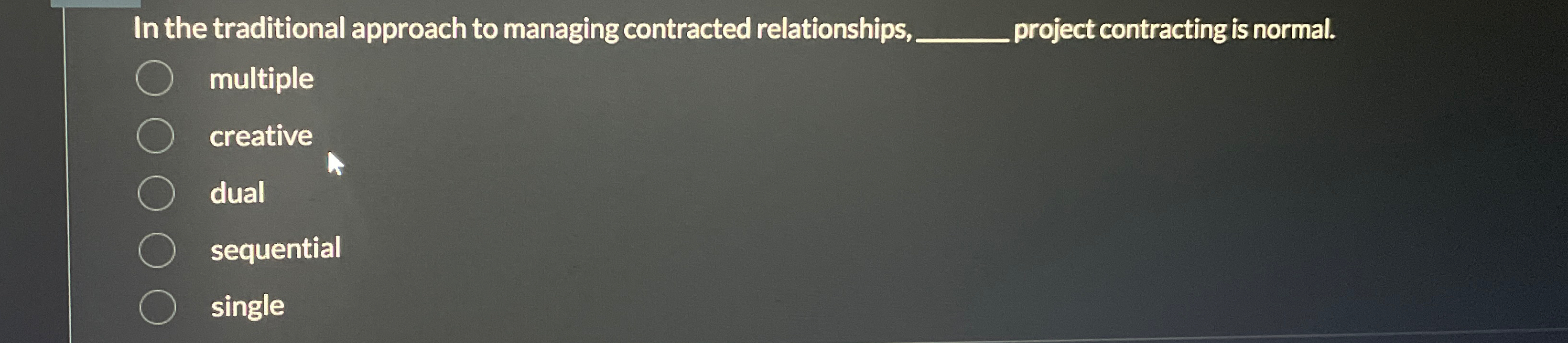Solved In the traditional approach to managing contracted | Chegg.com