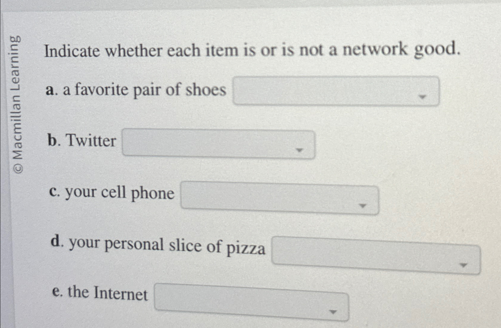 Solved Indicate whether each item is or is not a network | Chegg.com