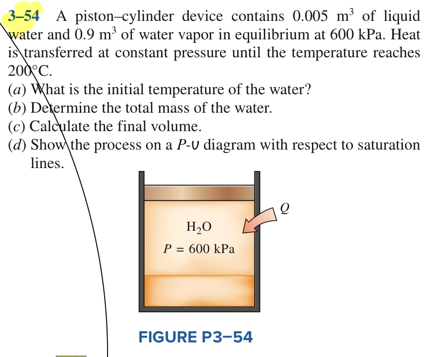 Solved 3-54 ﻿A piston-cylinder device contains 0.005m3 ﻿of | Chegg.com