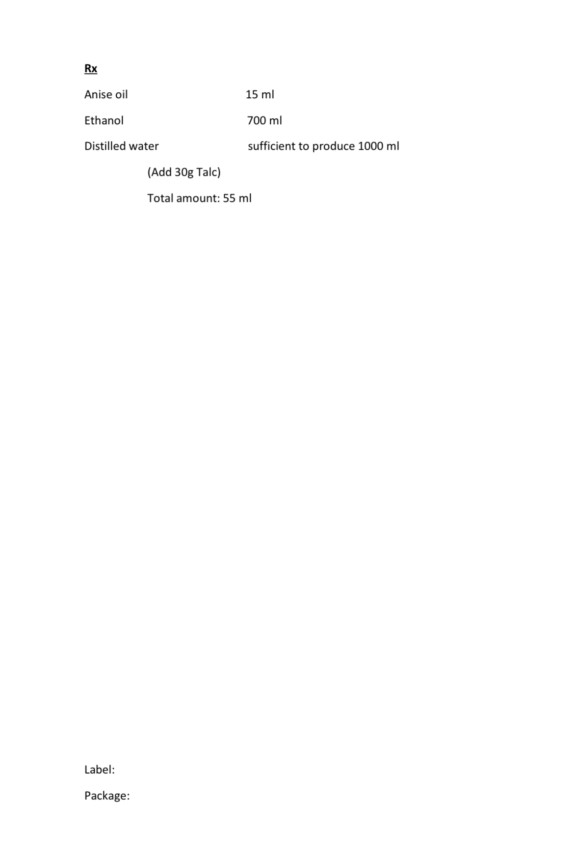 Solved Do the calculation of this experiment RxAnise | Chegg.com