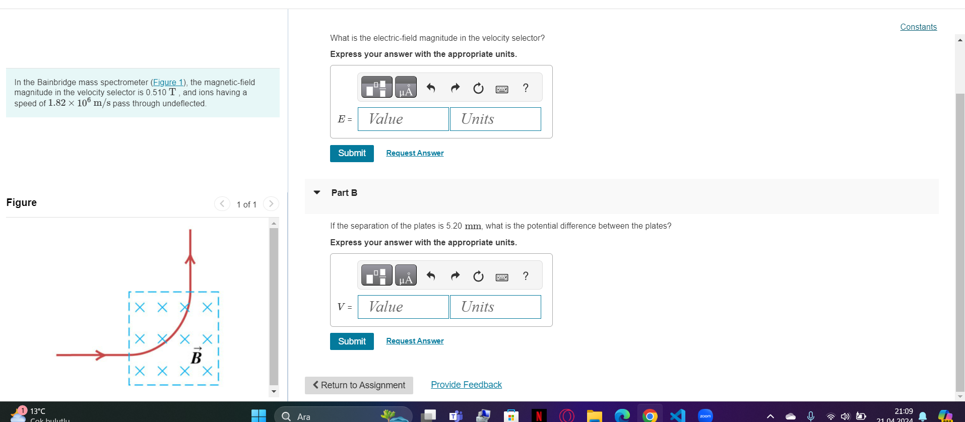Solved In the Bainbridge mass spectrometer (Figure 1), ﻿the | Chegg.com